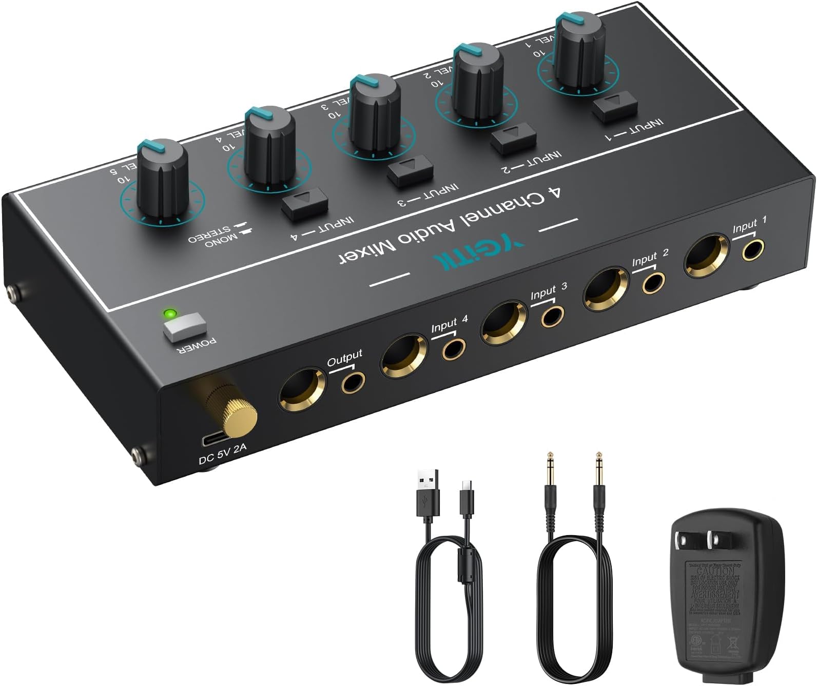 Amazon.com: YGiTK Mini Audio Mixer, 4 Channel Stereo Line Mixer 1/4 ...