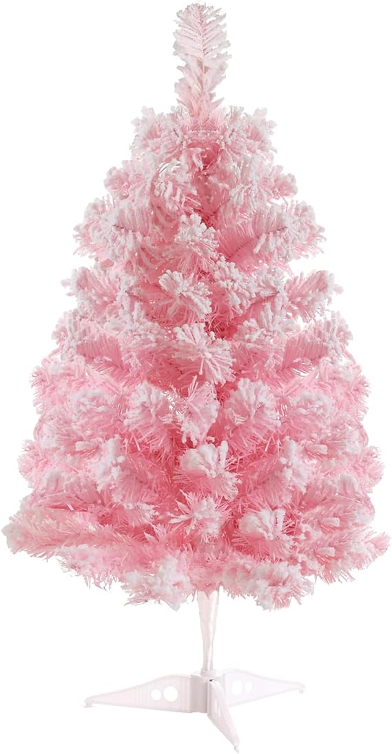 Amazon.com: Gloreyan 2FT Artificial Christmas Tree Pink Tabletop ...