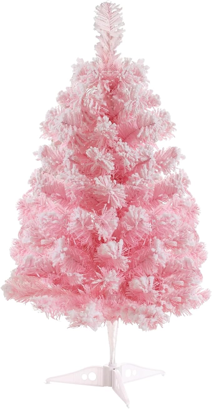 Amazon.com: Gloreyan 2FT Artificial Christmas Tree Pink Tabletop ...