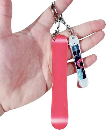 Amazon.com: Qcbuegof Acrylic Ski Keyring Holder Tiny Snowboard Keychain ...