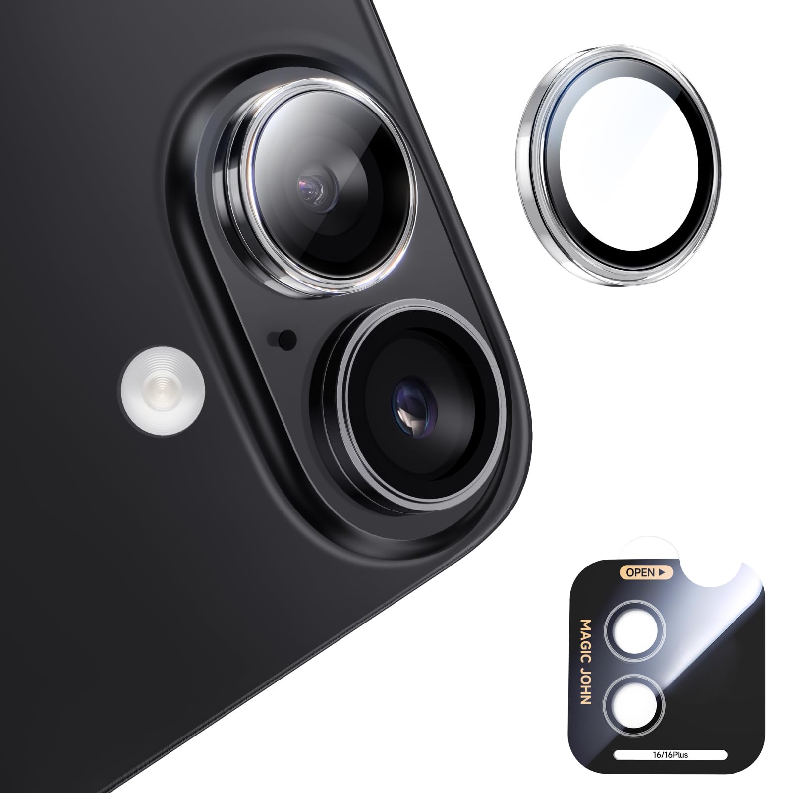 Amazon.com: MAGIC JOHN for iPhone 16Plus/16 Camera Lens Protector ...
