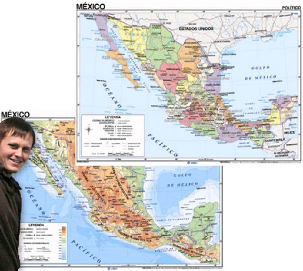 Amazon.com : Teacher's Discovery Mexico Map in Spanish [Office Product ...