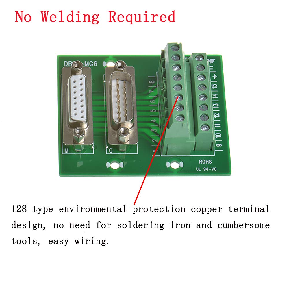 Snapklik.com : Molence DB15 Solderless Male Female Header Breakout ...
