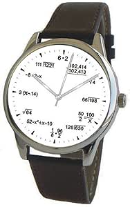 Amazon.com: Math Dial Watch Shows Math Equations on The White Dial of ...