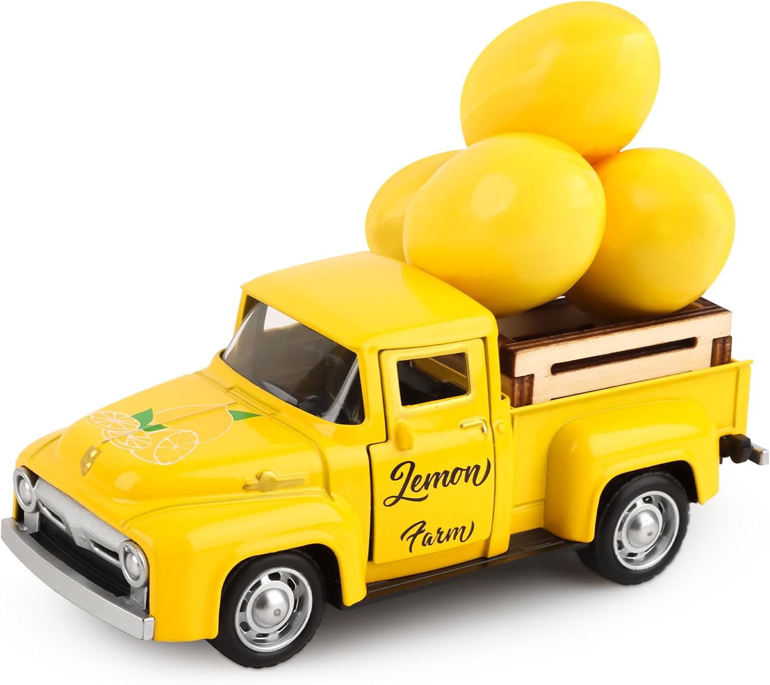 Amazon.com : Lemon Metal Truck Lemon Home Kitchen Decorations with 4 ...