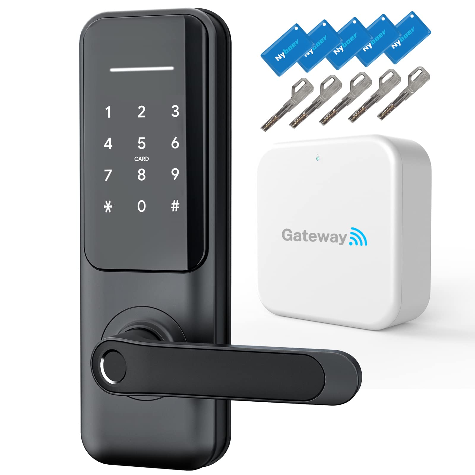Nyboer WiFi Smart Door Lock, Keyless Entry with Fingerprint, Keypad ...