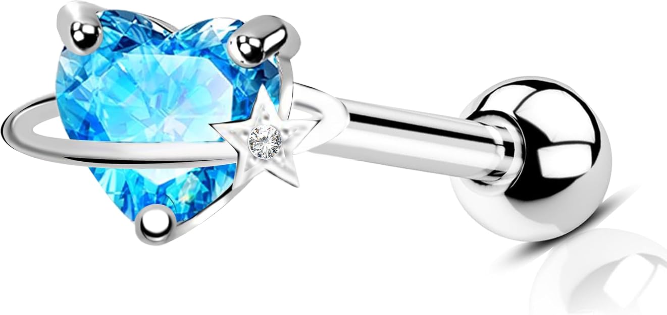 Amazon.com: KUNASSHIR Heart CZ Helix Piercing Jewelry 16G Conch ...
