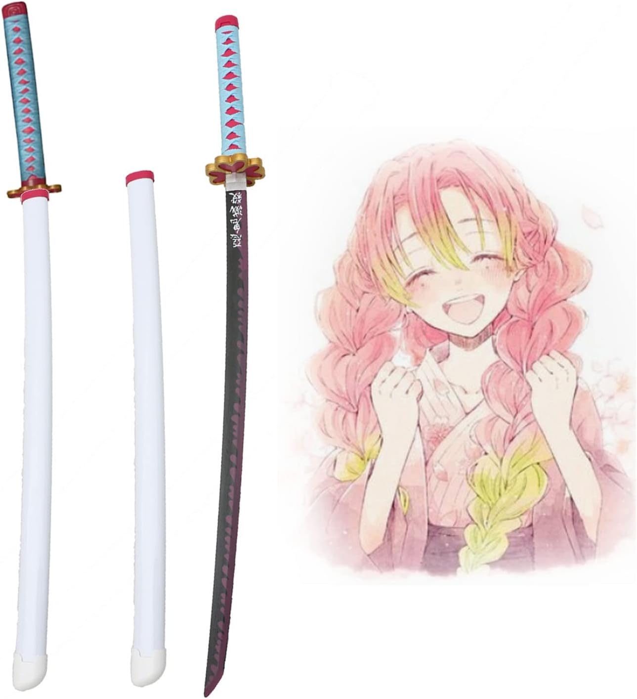 29.5/40.9in Katana Cosplay Samurai Sword Kanroji Mitsuri Bamboo Blade ...