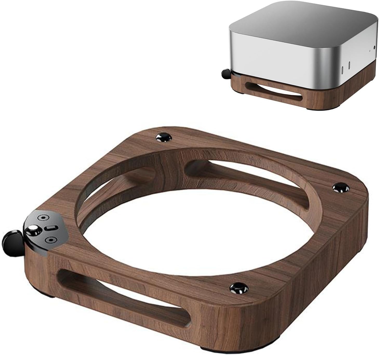 Amazon.com: Walnut Base Mac Mini M4 Mount, Easily Acess to Power Bottom ...