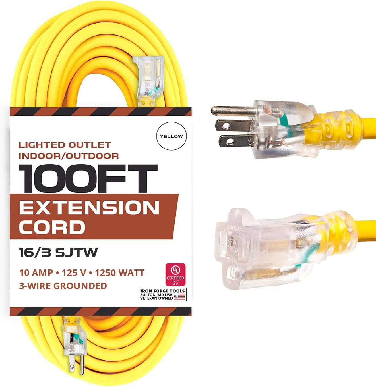 Amazon.com: Rocky Mountain Cable 100 Foot Outdoor Extension Cord - 3 ...