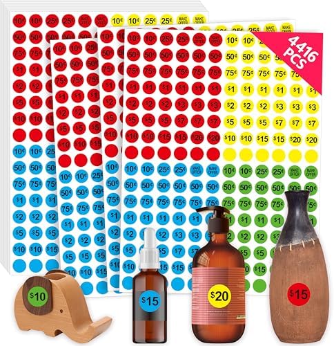 1 inch Yard Garage Sale Price Stickers Pre-Priced Pricing Labels ...