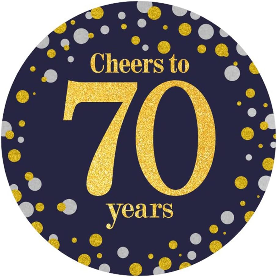 Amazon.com: 2" Round 50 Pack of Cheers to 70 Years Label Stickers ...
