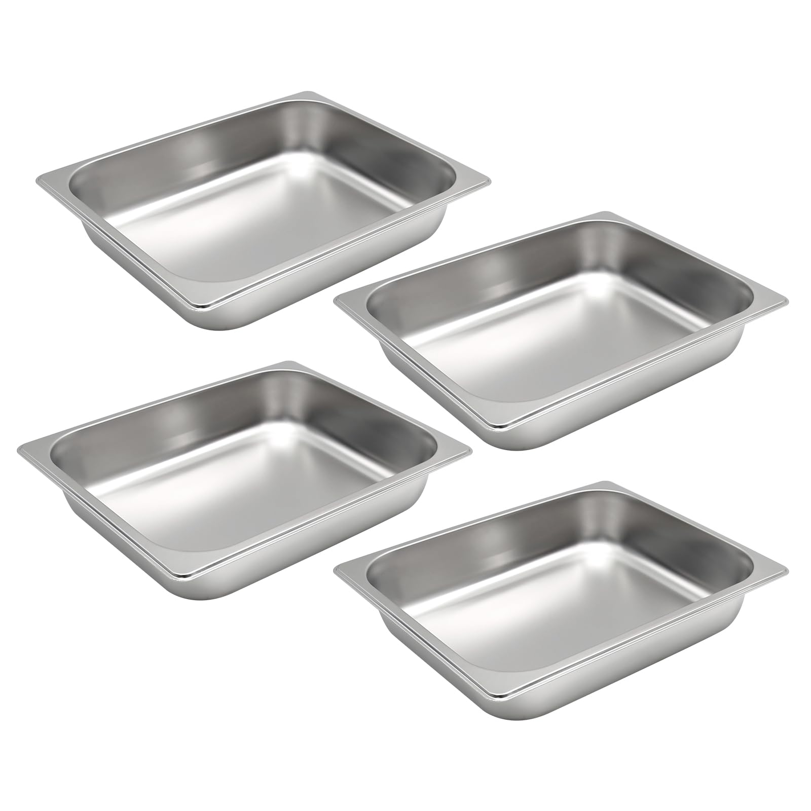 Amazon.com: Aynaxcol 4pcs 1/2 Half Size 3.2'' Deep Steam Table Pans 304 ...