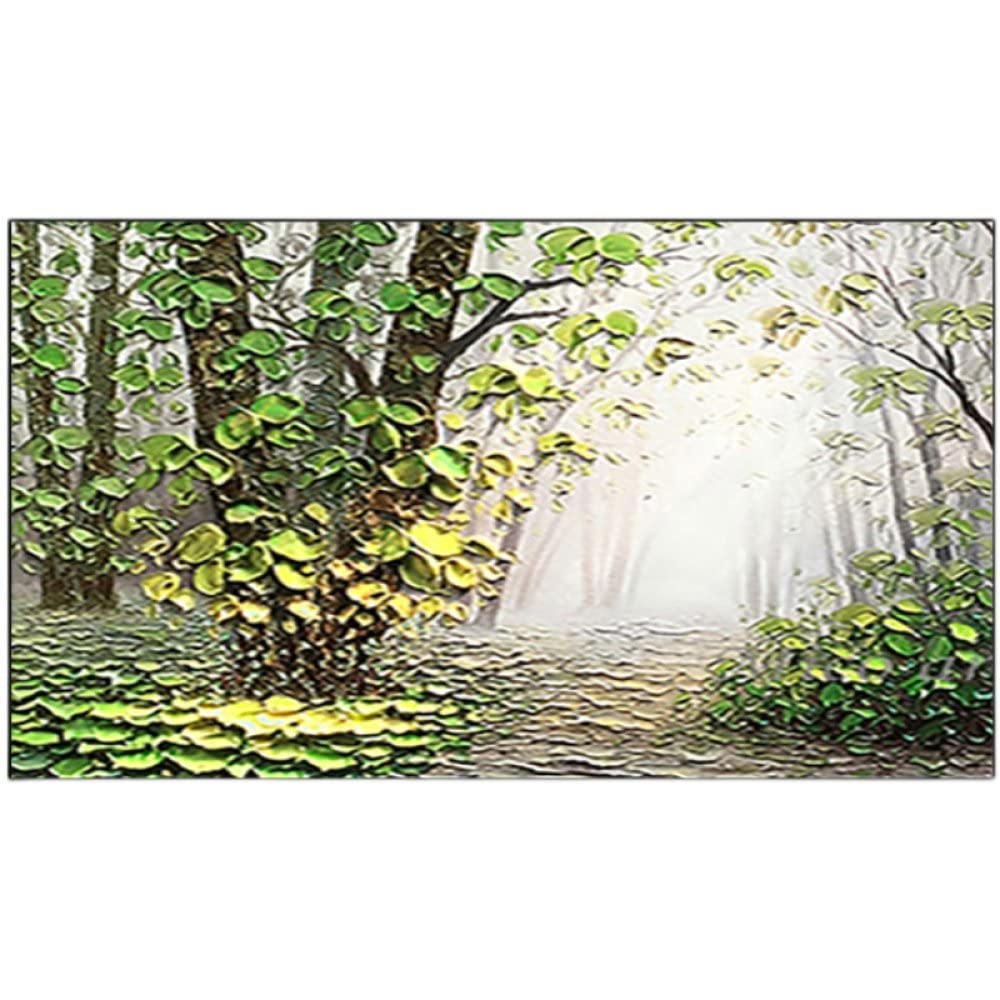 Dipinto Foresta Verde Dipinto Ad Olio Paesaggio Foresta Fiori Pittura