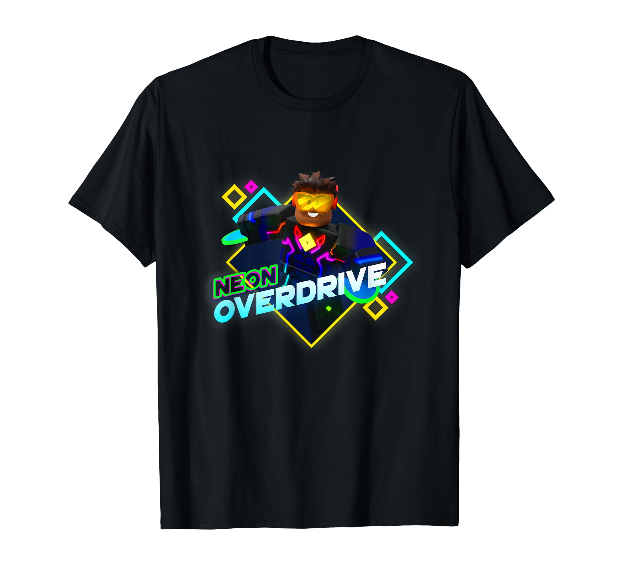 Amazon.com: Roblox Black Neon Overdrive Classic Fit T-Shirt - Adult ...