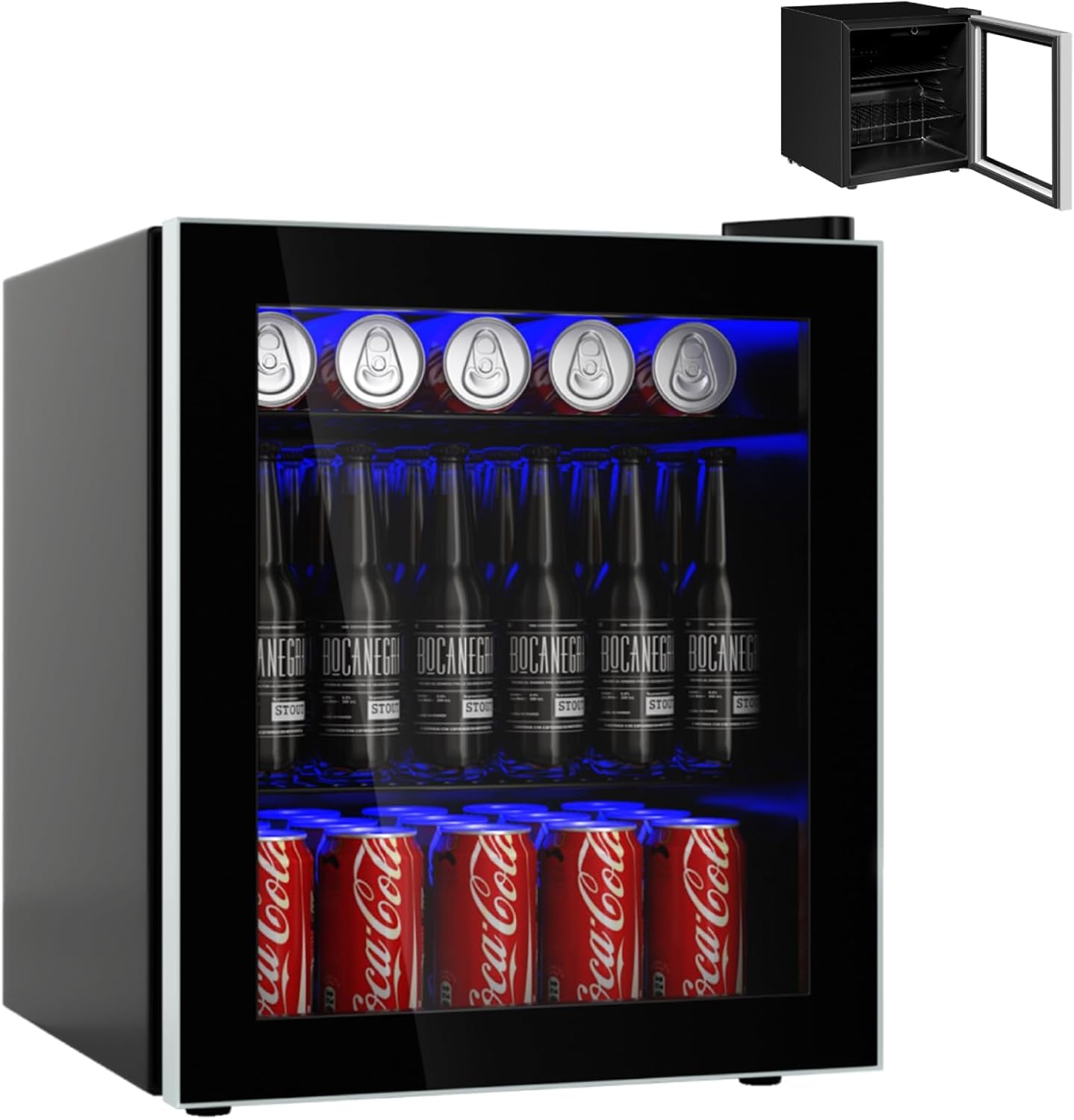 Cobuy Glass Door Bar Fridge 46L Beverage Refrigerator, Freestanding ...