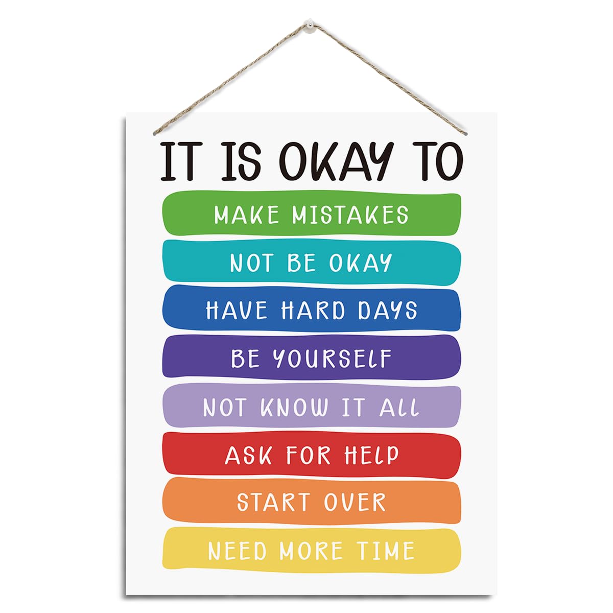 Amazon.com: It's OK to Make Mistakes Sign, Anxiety Relief Wood Sign ...