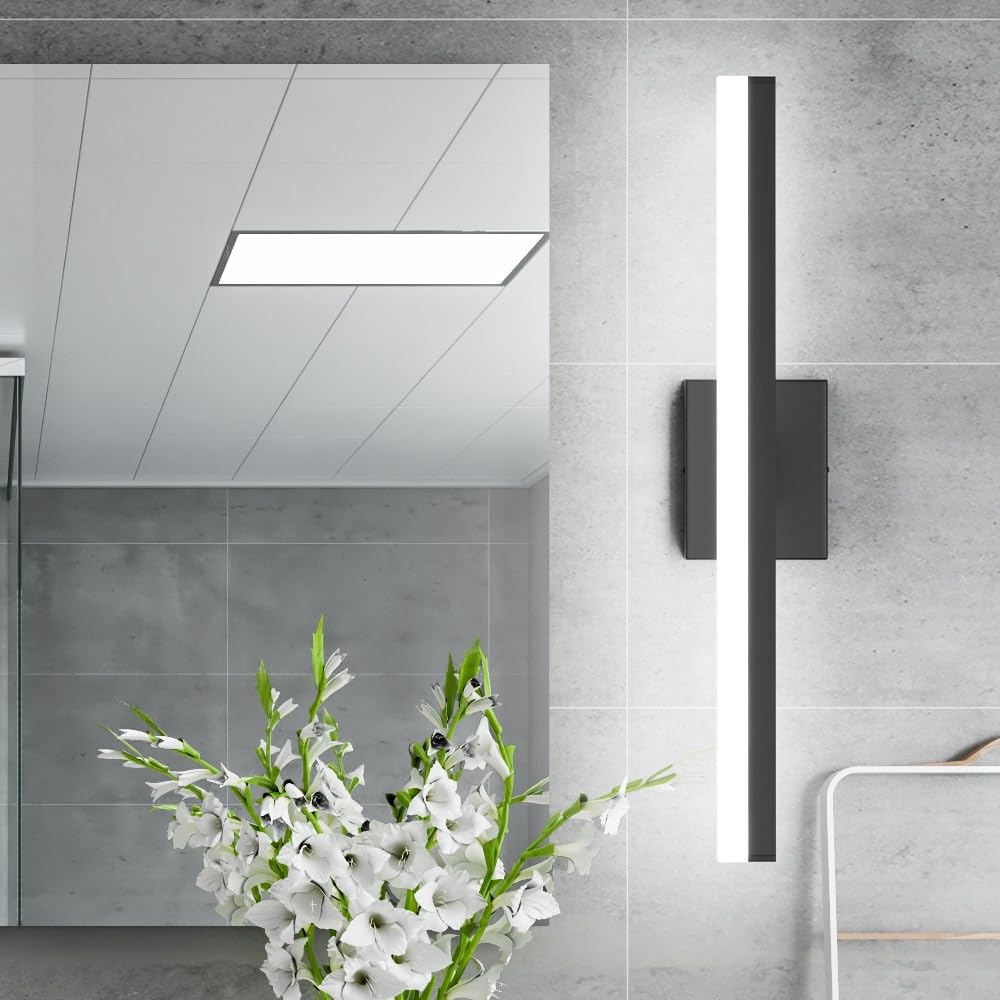 Tipace Modern Black Vanity Light LED Bar Bathroom Vanity Light Fixtures ...
