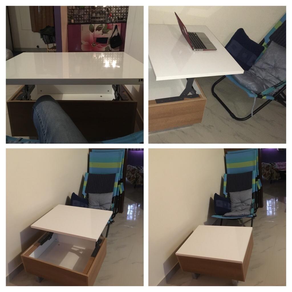 INVISIBLE BED InvisibleBed Coffee Table with Storage and Lift up ...