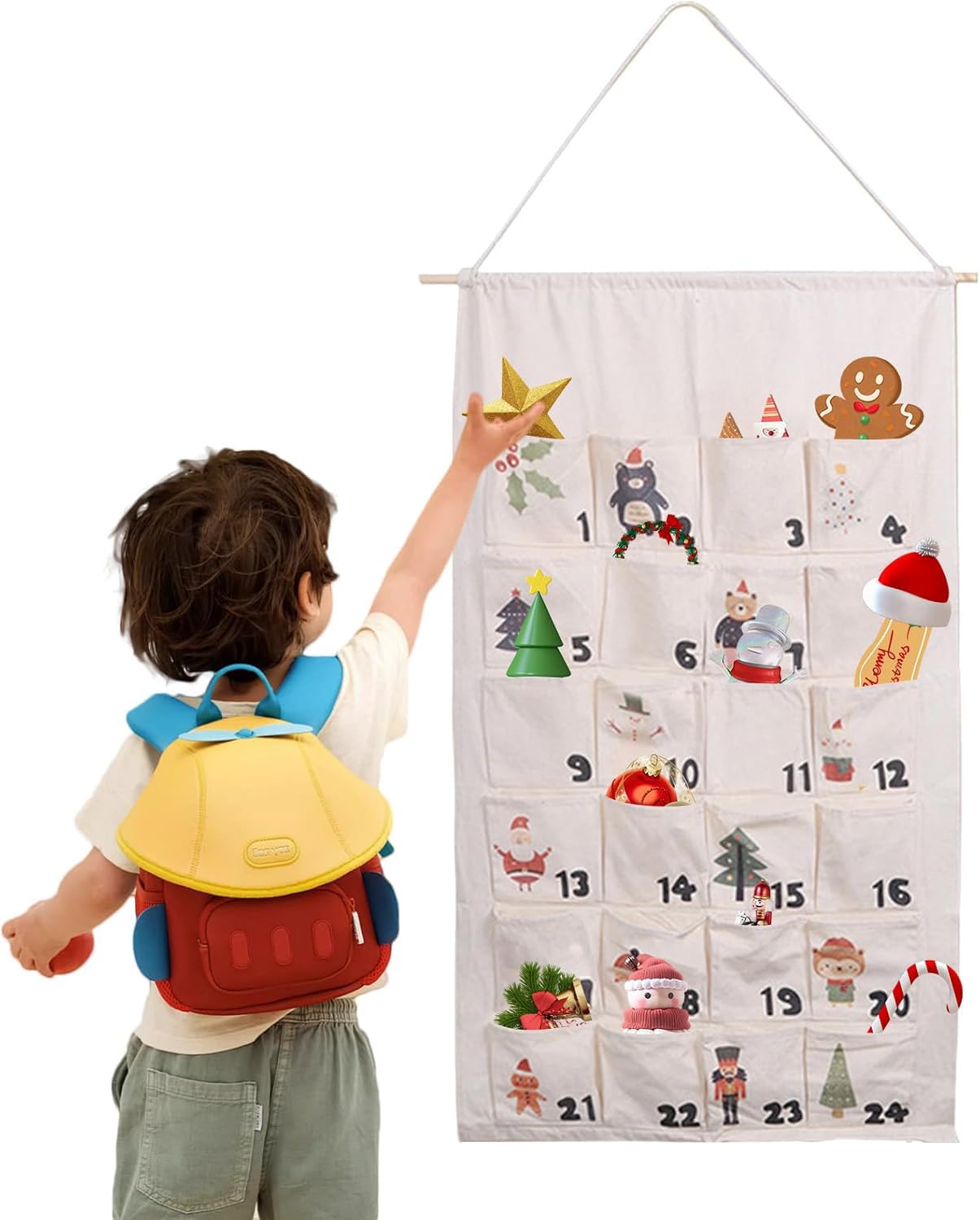 Amazon.com: Christmas Countdown Calendar, 49" x 28" Hanging Christmas ...
