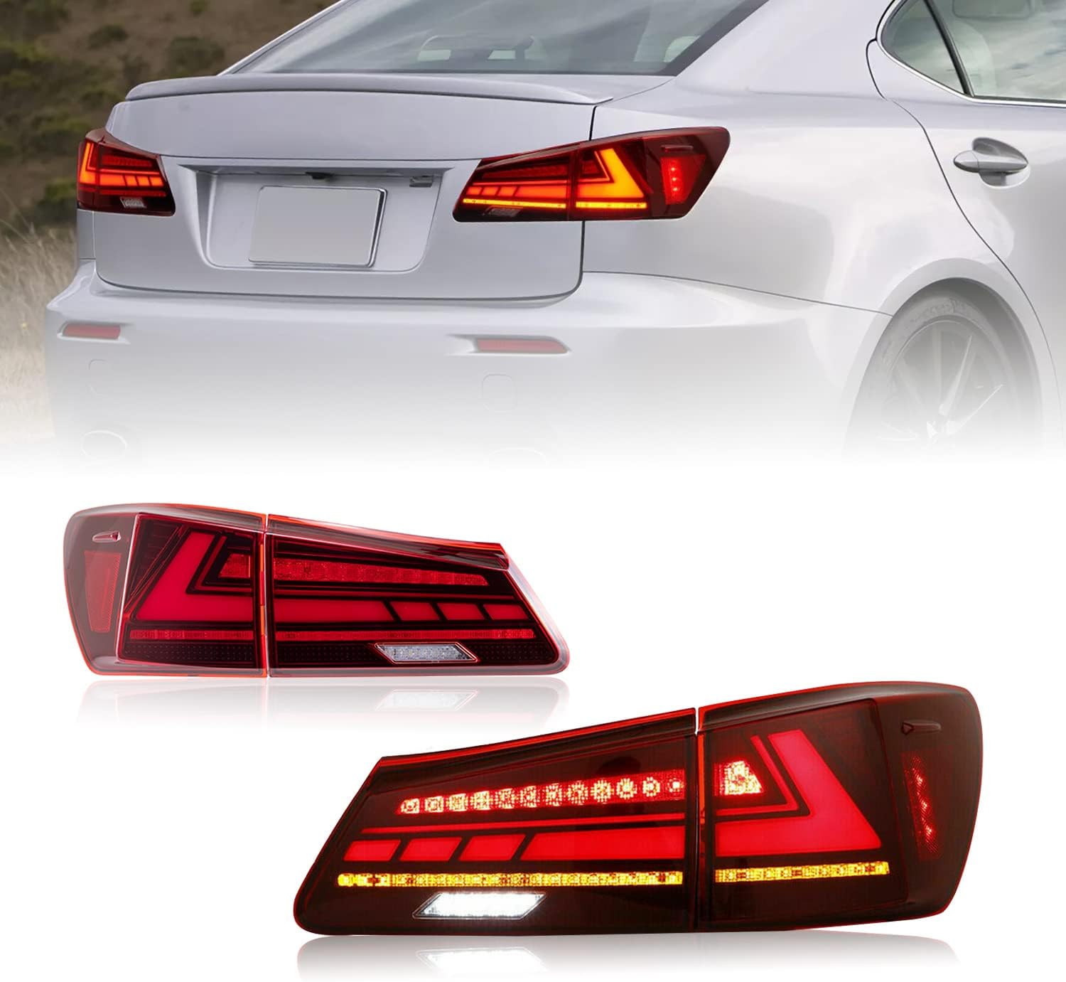 Amazon.com: HCmotion Tail lights Assembly for 2006-2013 Lexus Sedan ...