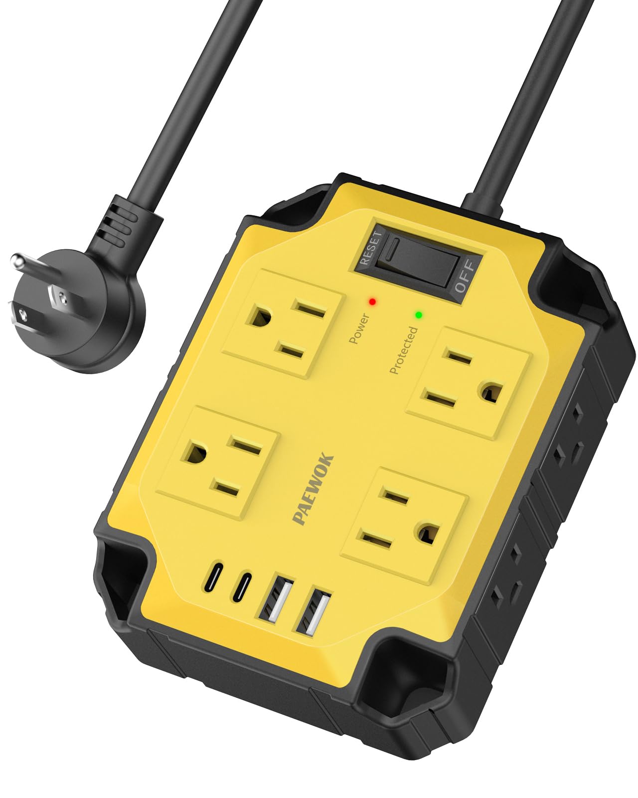 Amazon.com: 8-Outlets Heavy Duty Power Strip with 4 USB Ports(2 USB-C ...