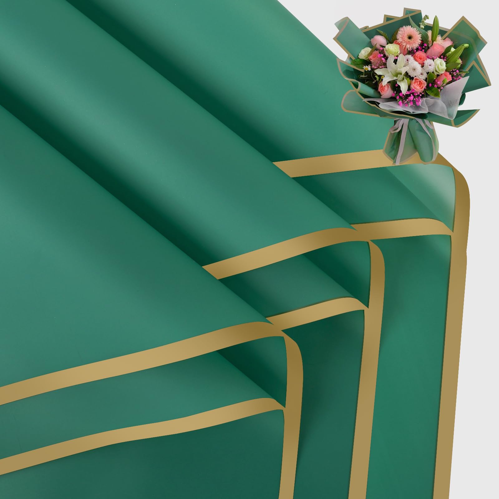 Amazon.com: FUHITIM 20 Sheets Flower Wrapping Paper - Waterproof Floral ...