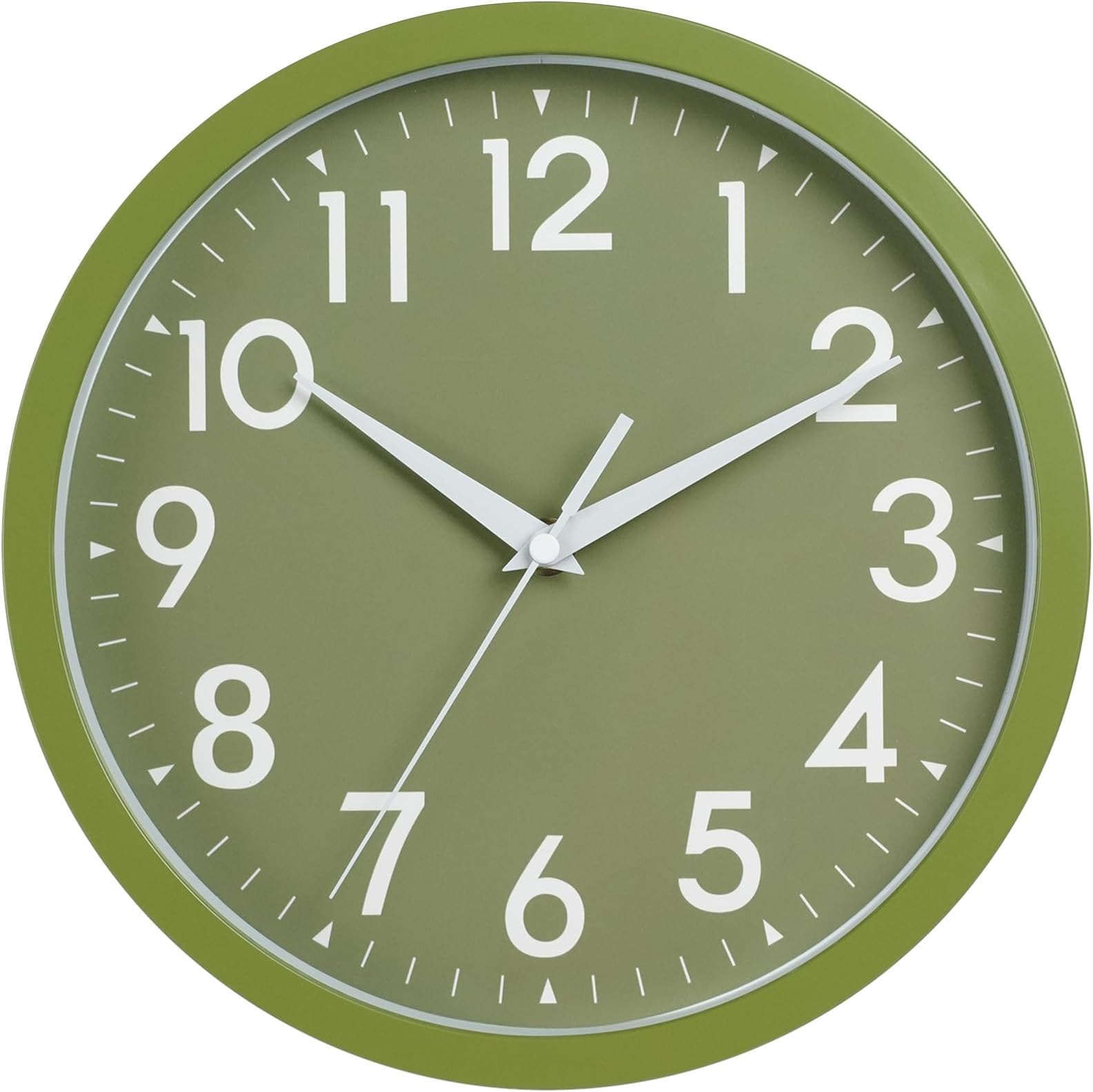 Amazon.com: Mosewa Modern Wall Clock Silent Non Ticking 10 Inch Olive ...