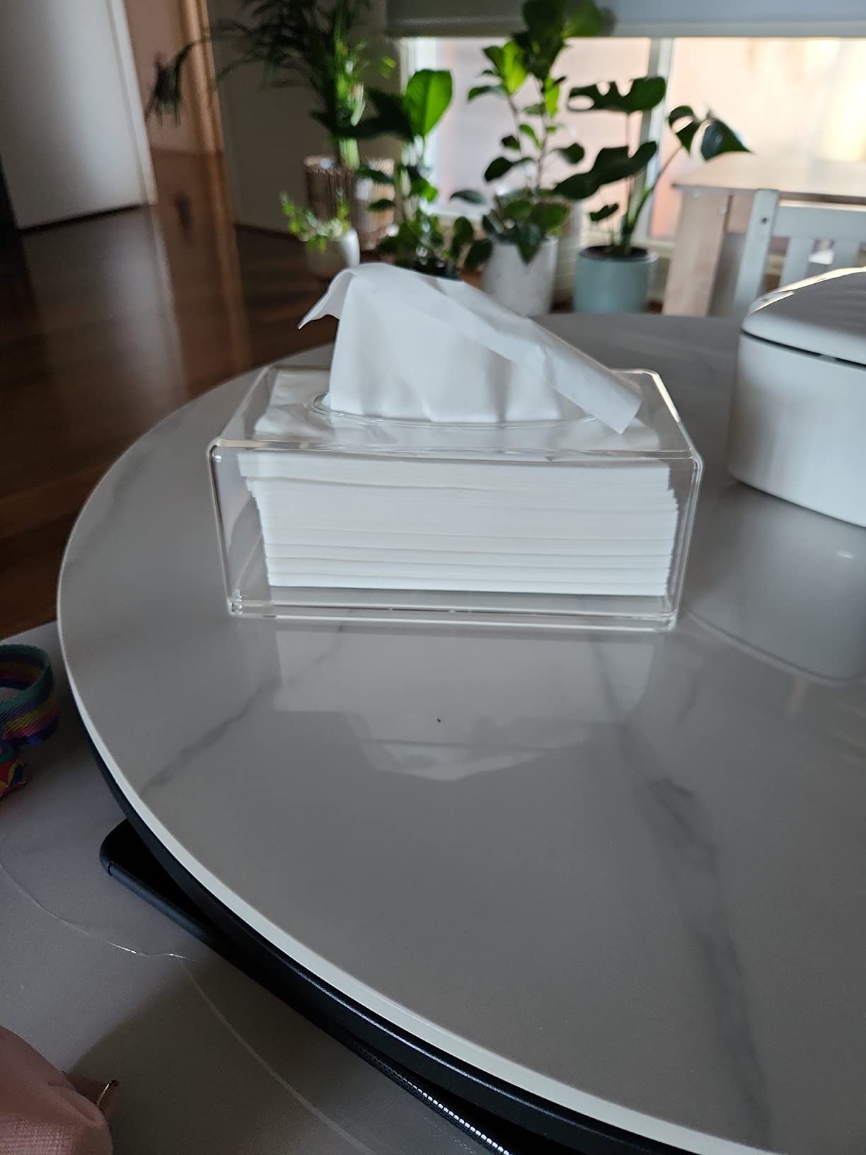 Tissue Box Transparent Acrylic Facial Tissue Dispenser Box Cover Holder ...