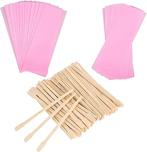 UNVOJL 200 Pieces Pink Wax Strips Kit 100 Pieces Pink Non-Woven Wax ...