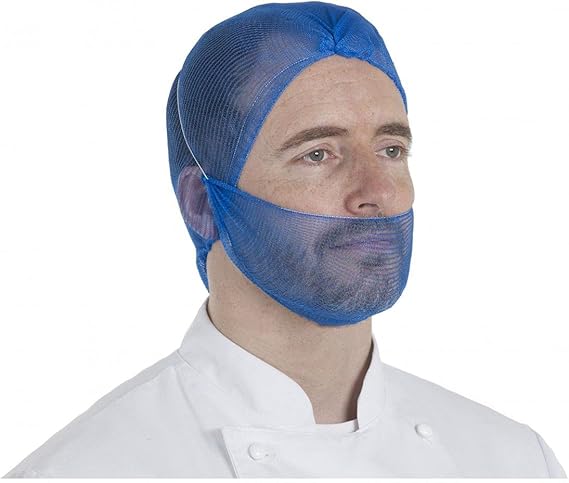 10x BEARD NETS SNOODS MESH Blue, Catering, Hygiene, Facial Hair ...