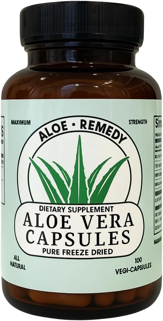 Amazon.com: Aloe Remedy Aloe Vera Capsules 180 Count Freeze Dried Gel ...