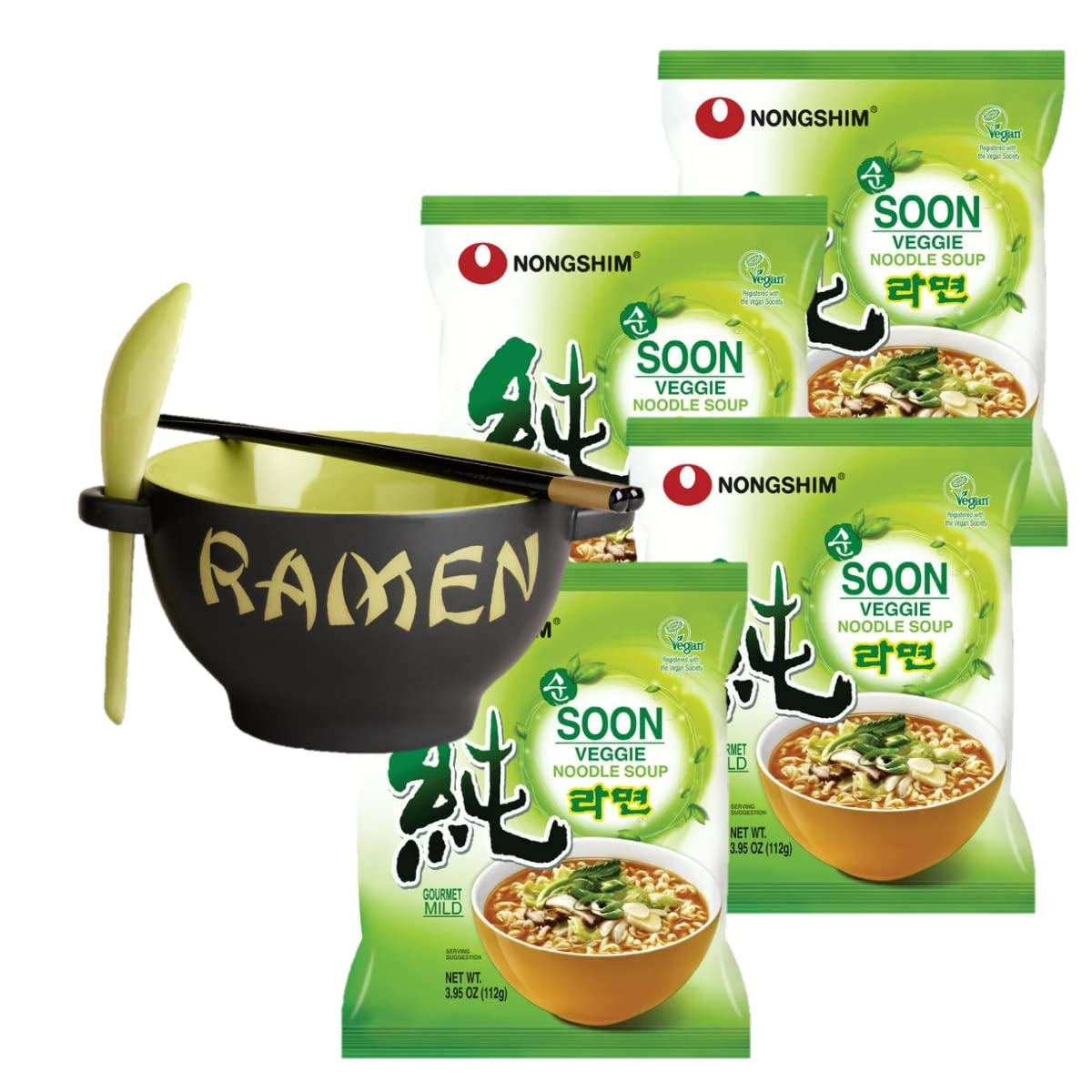 Amazon.com: Soon Veggie Noodle Soup Korean Snacks Bundle includes ...
