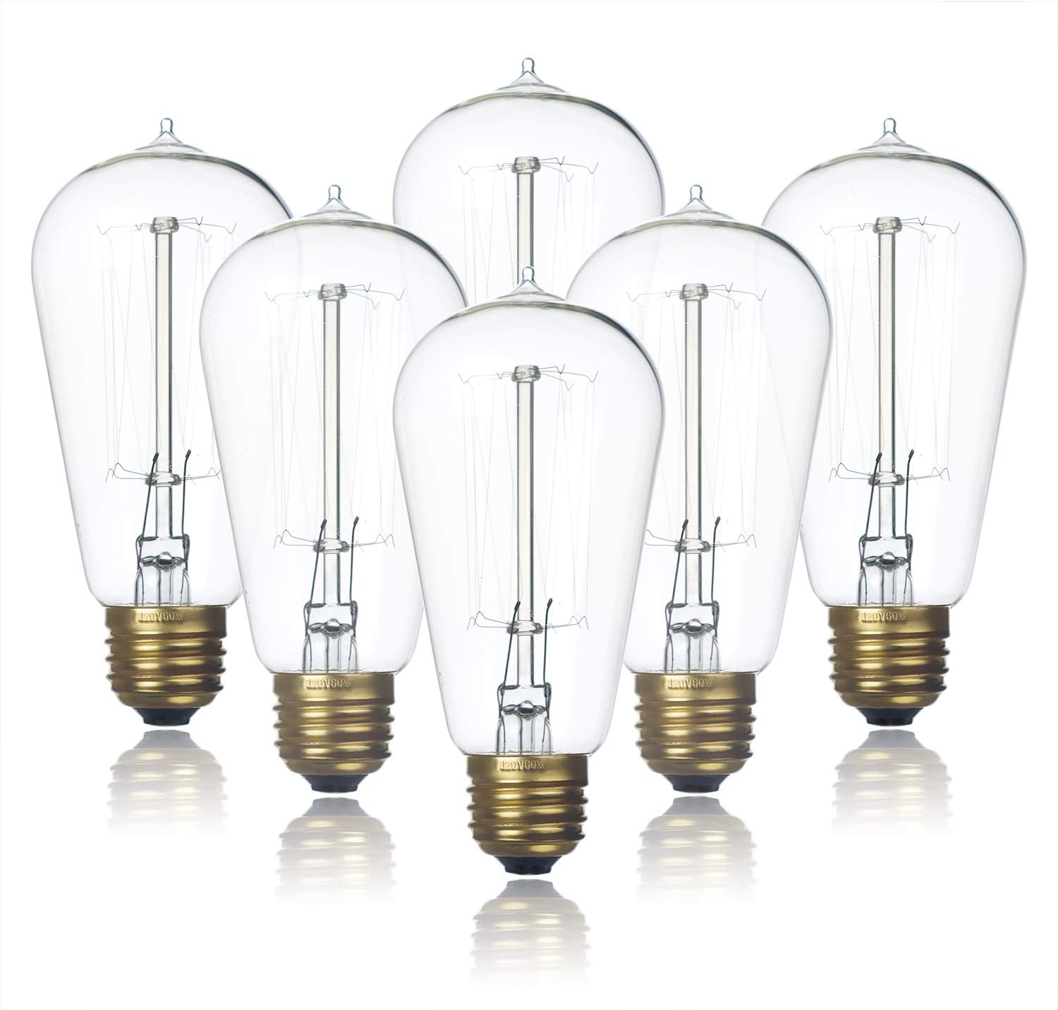 (6 Pack) SHATTERPROOF Light Bulb A15 Clear Glass 60 WATT Incandescent ...