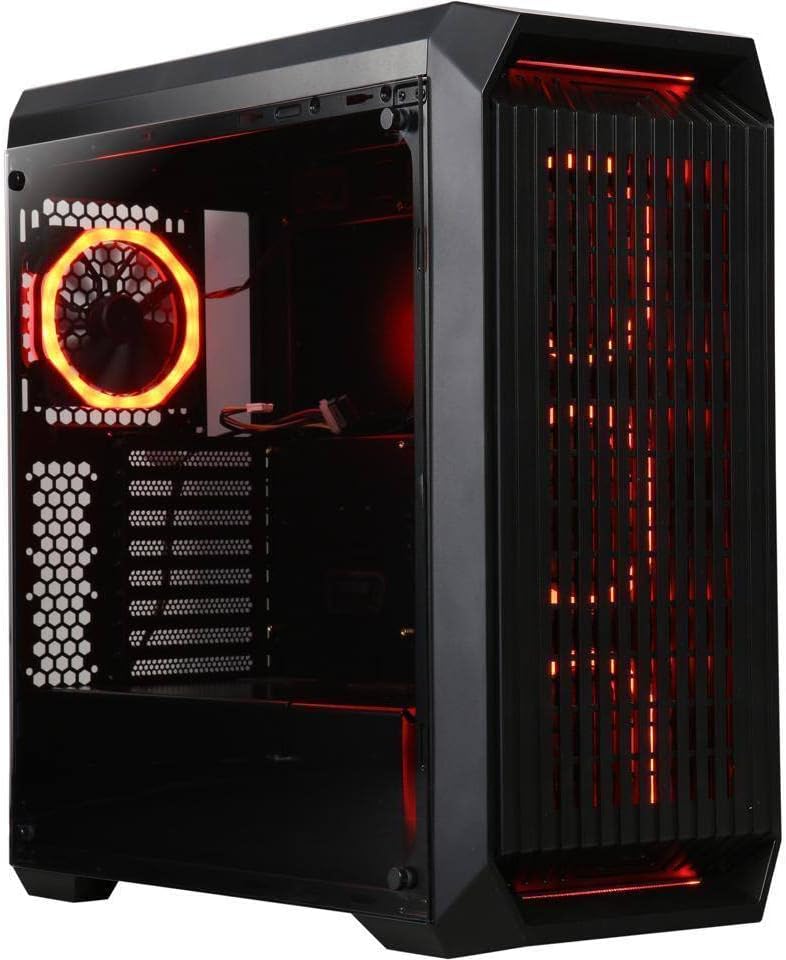 Amazon.com: DIYPC Vanguard-V8-RGB Black Dual USB3.0 Steel/Tempered ...