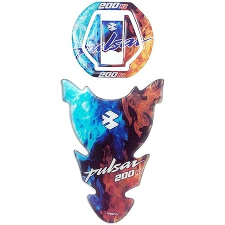 Speedwav Customize Blue Bajaj Pulsar NS 200 Tank Pad & fuel cap Sticker ...
