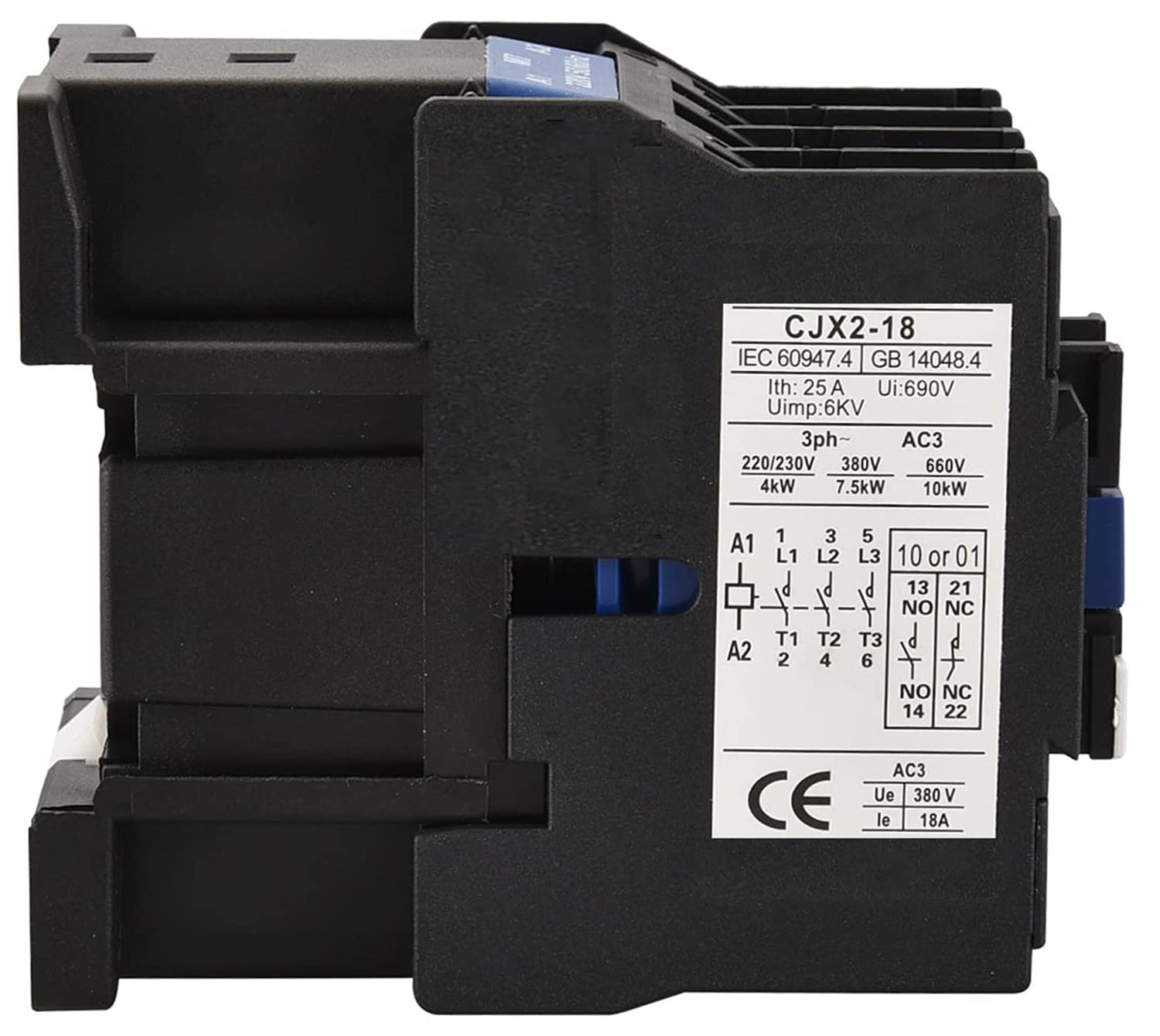 Snapklik.com : AC Contactor CJX2-1801 220V 32A 50/60Hz Coil 3P 3 Phase ...