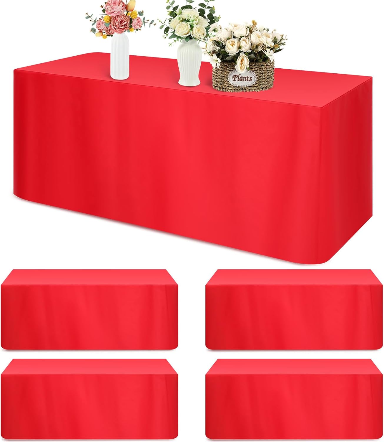 Amazon.com: VitalCozy 4 Pack Table Clothes for 6 Foot Rectangle Tables ...