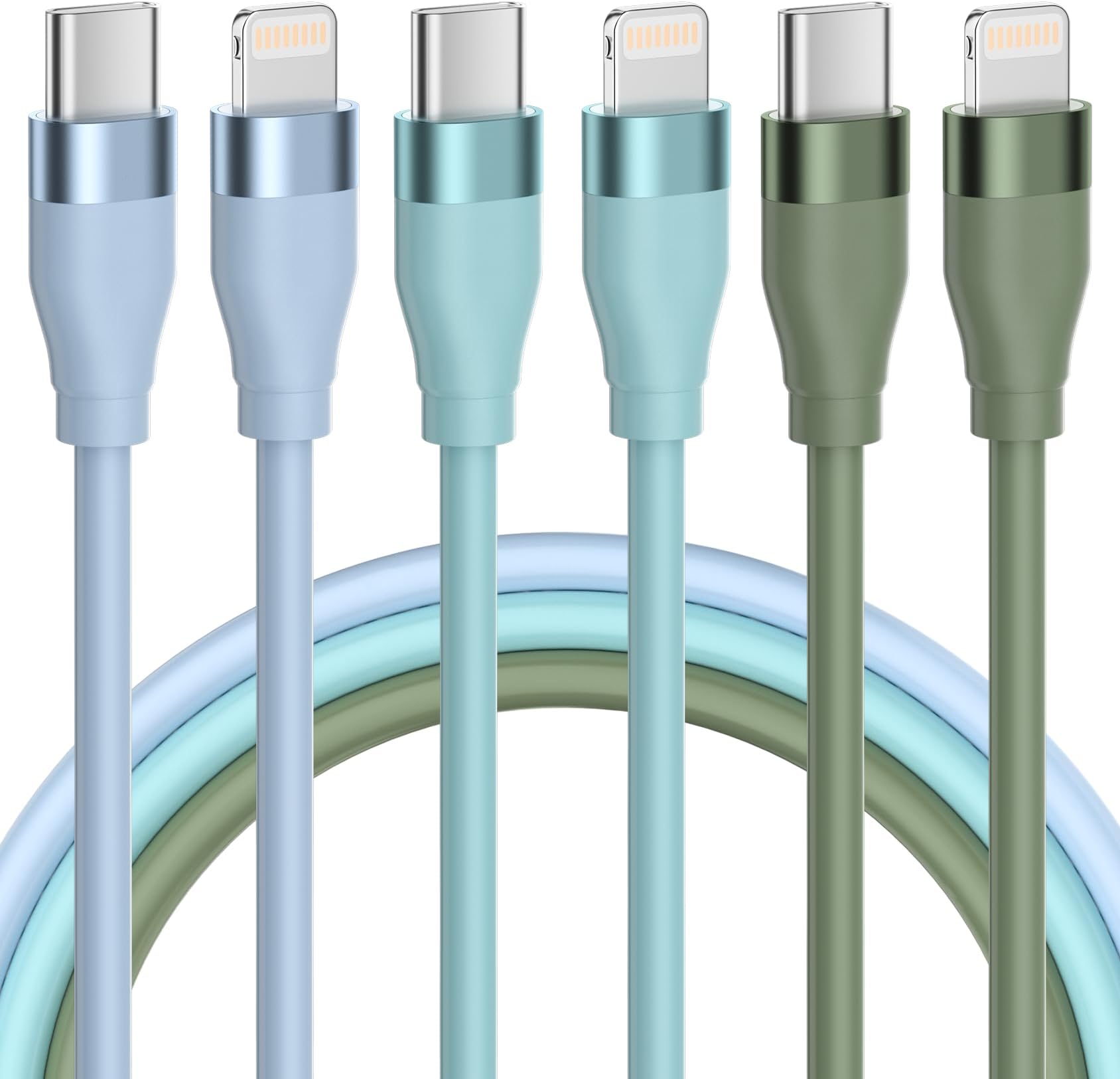 Amazon.com: USB C to Lightning Cable 3 Pack 6FT Apple MFi Certified ...