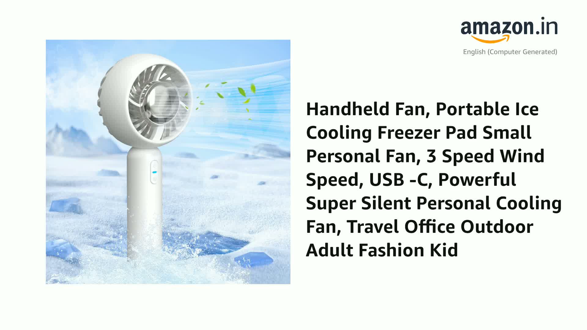 Watch Handheld Fan, Portable Ice Cooling Freezer Pad Small Personal Fan ...
