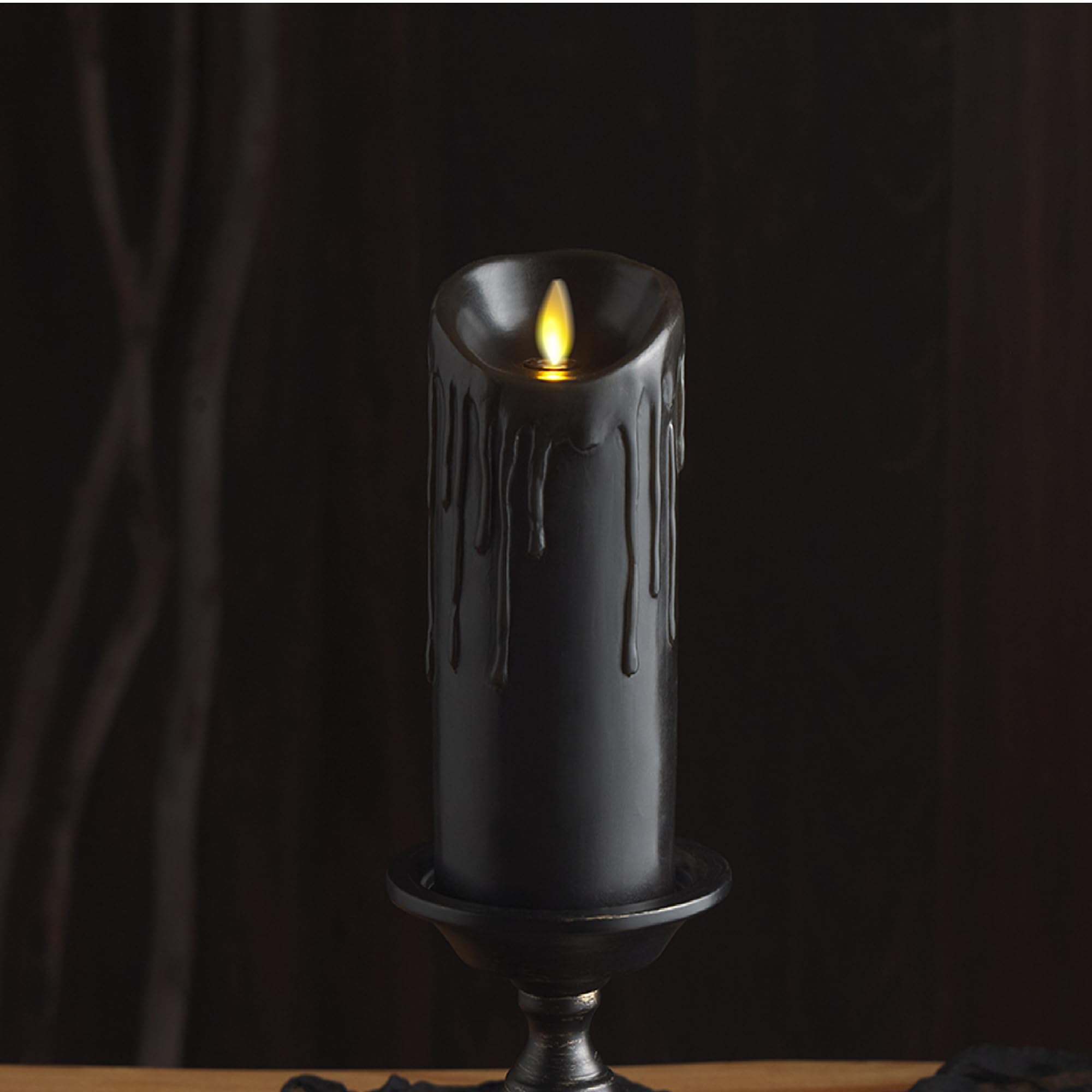 Snapklik.com : Luminara Black Wax Drip Flameless Candle LED Battery ...