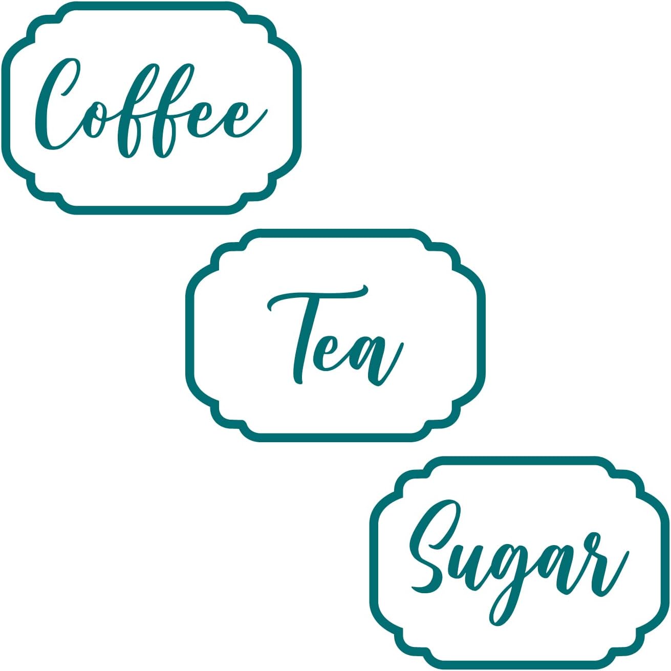 Set of Coffee Tea Sugar Vinyl Stickers Labels for Storage Jars ...