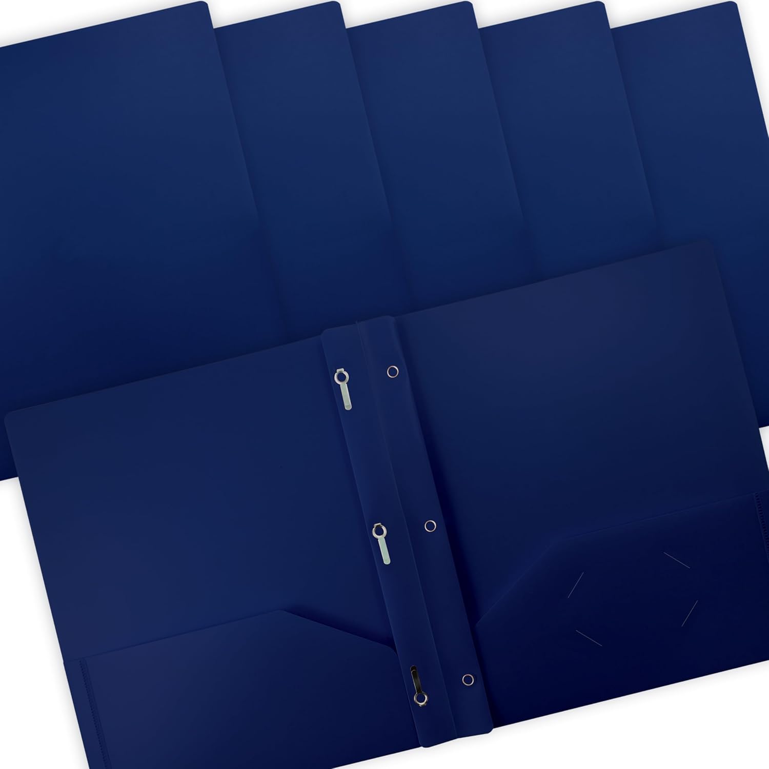 Amazon.com : Better Office Products Blue Plastic 2 Pocket Folders with ...