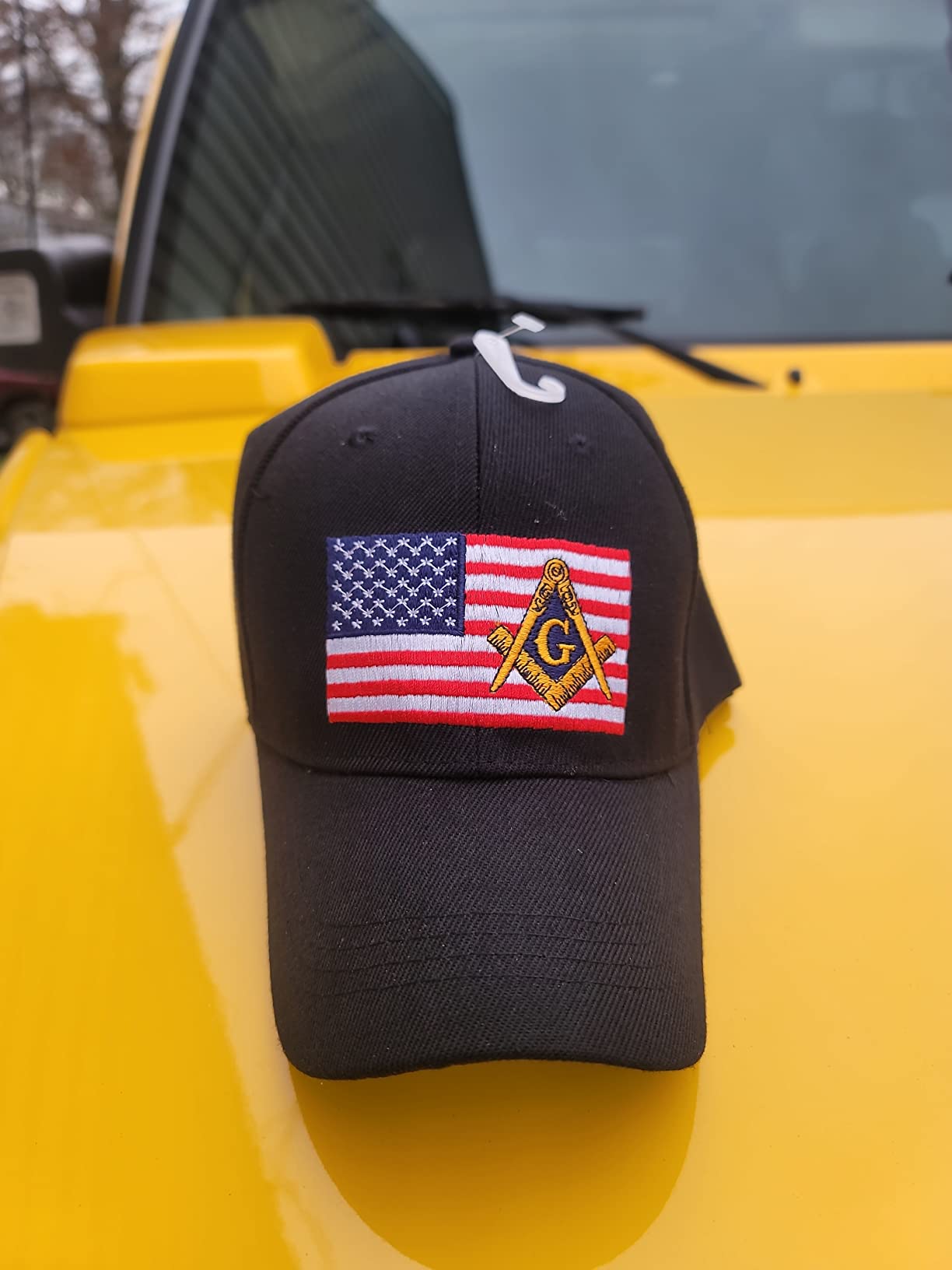 AES USA Mason Masonic Freemason American Patch Black Embroidered Cap ...