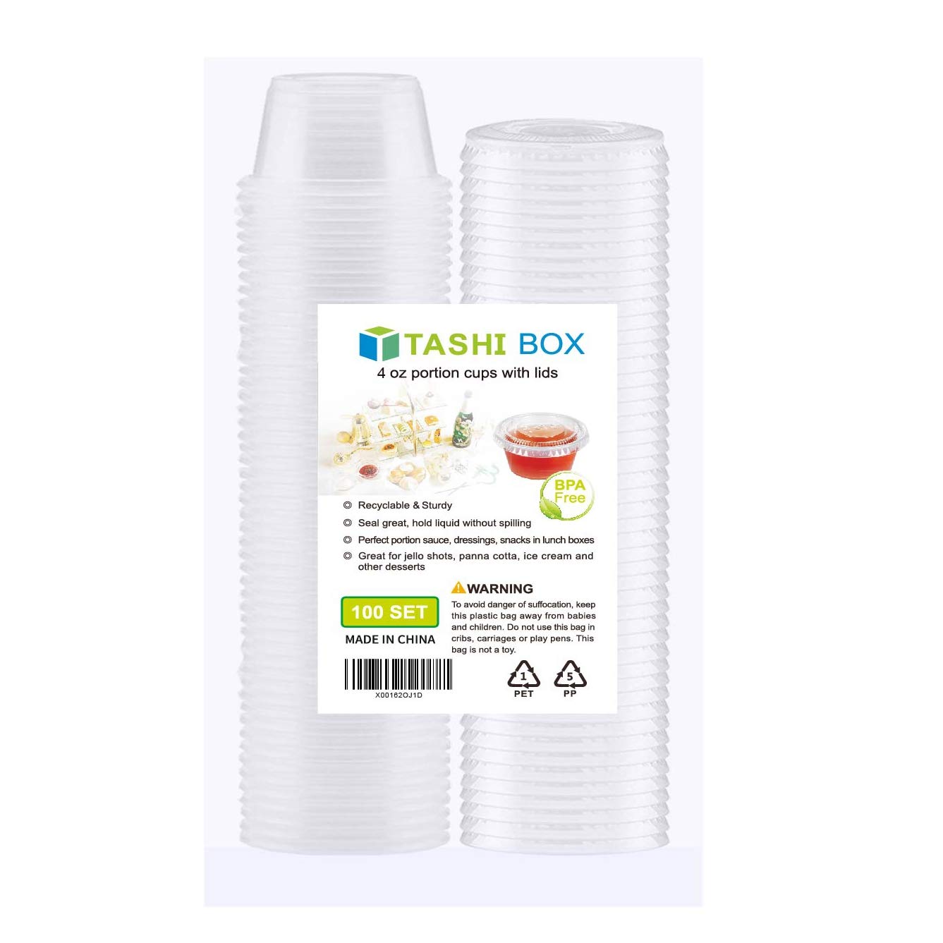 Snapklik.com : TashiBox 4 Oz Plastic Cups/Disposable Portion Cups ...
