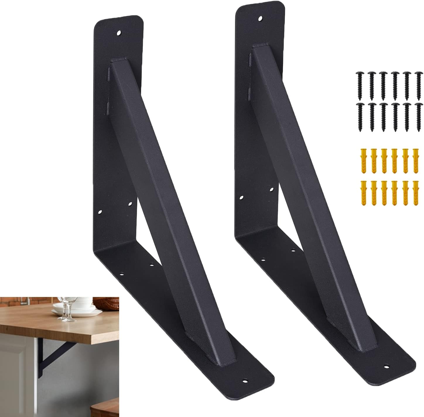 Amazon.com: Wdwlbsm 2Pcs Heavy Duty Shelf Brackets Countertop Support ...