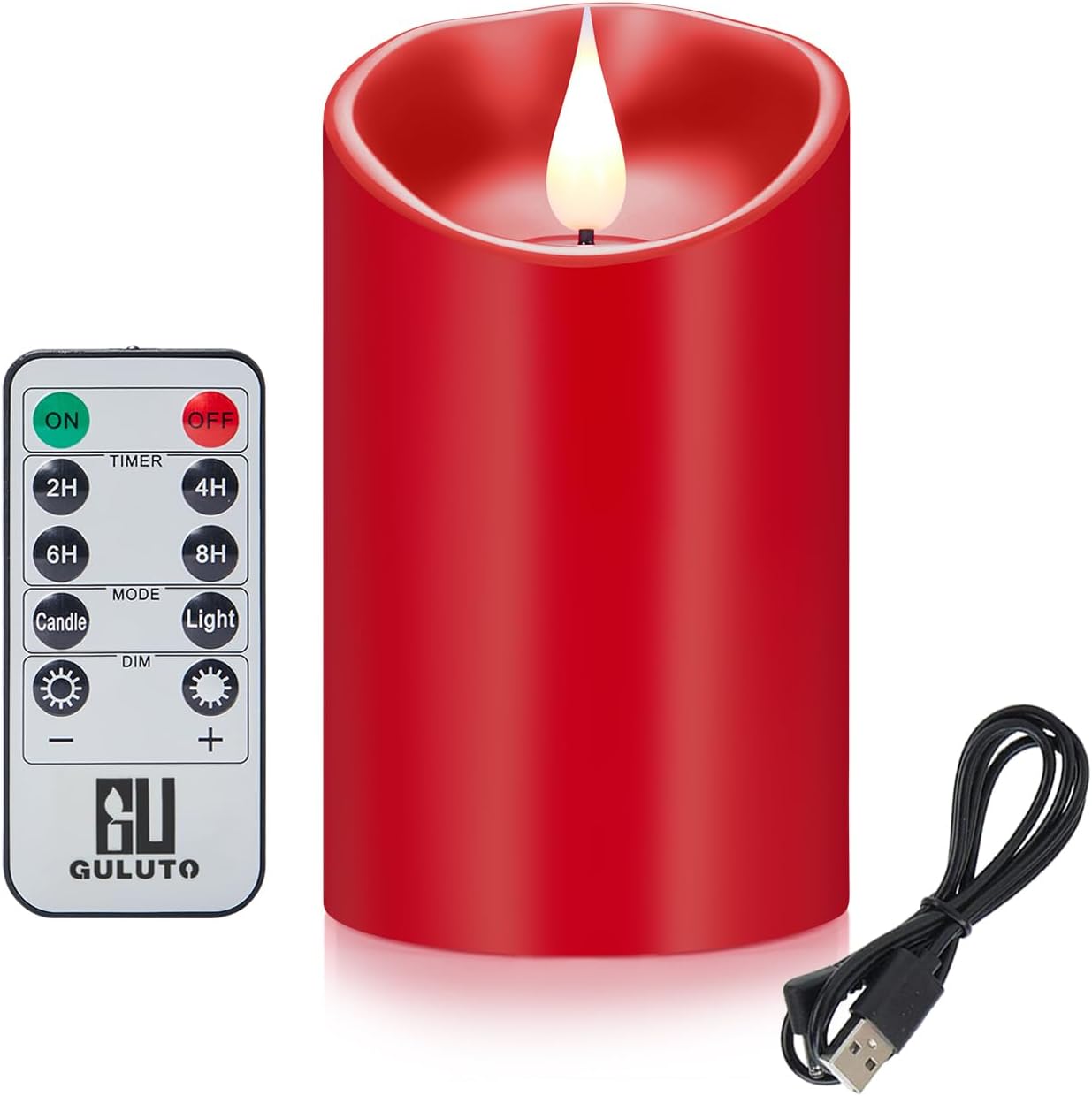 Amazon.com: Guluto Rechargeable Flameless Candles, Battery Operated ...