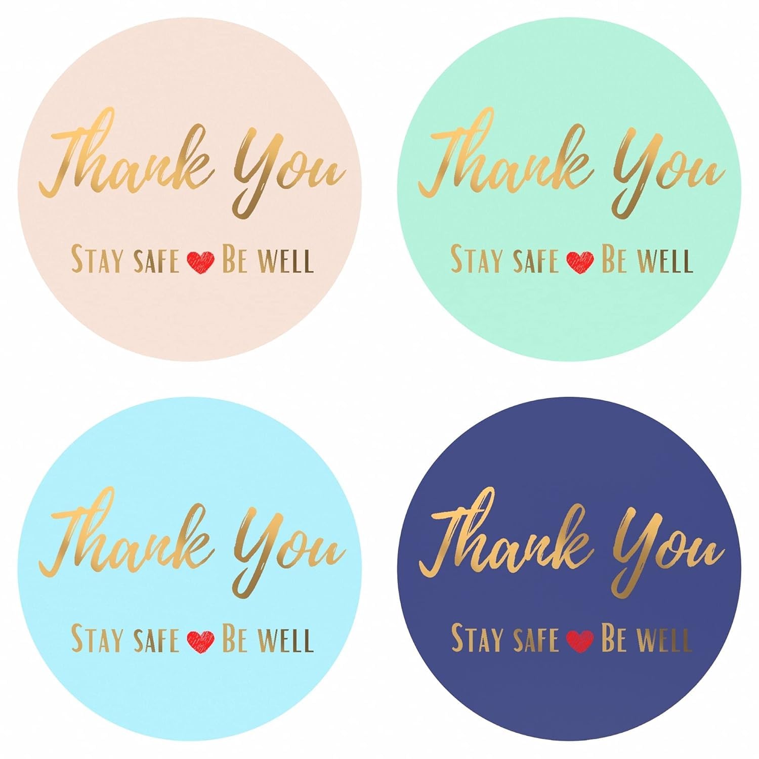 Store2508 500 Pcs Thank You Stickers | Stay Safe and Be Well | 1.5 inch ...
