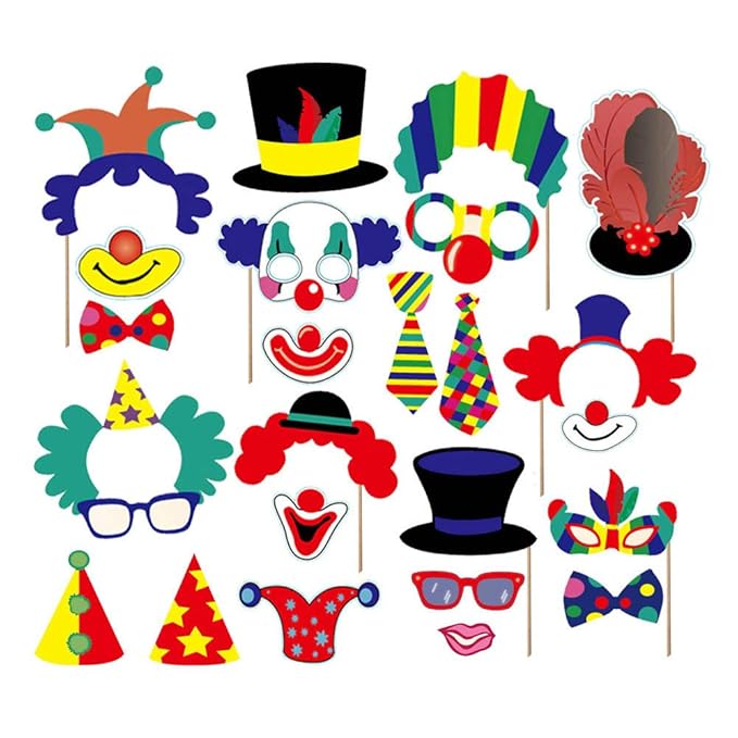 49pcs Carnival Circus Photo Booth Props - Circus Birthday Party ...