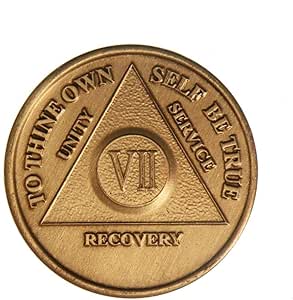 Amazon.com: 7 Year AA Medallion Traditional Bronze Sobriety Chip Design ...